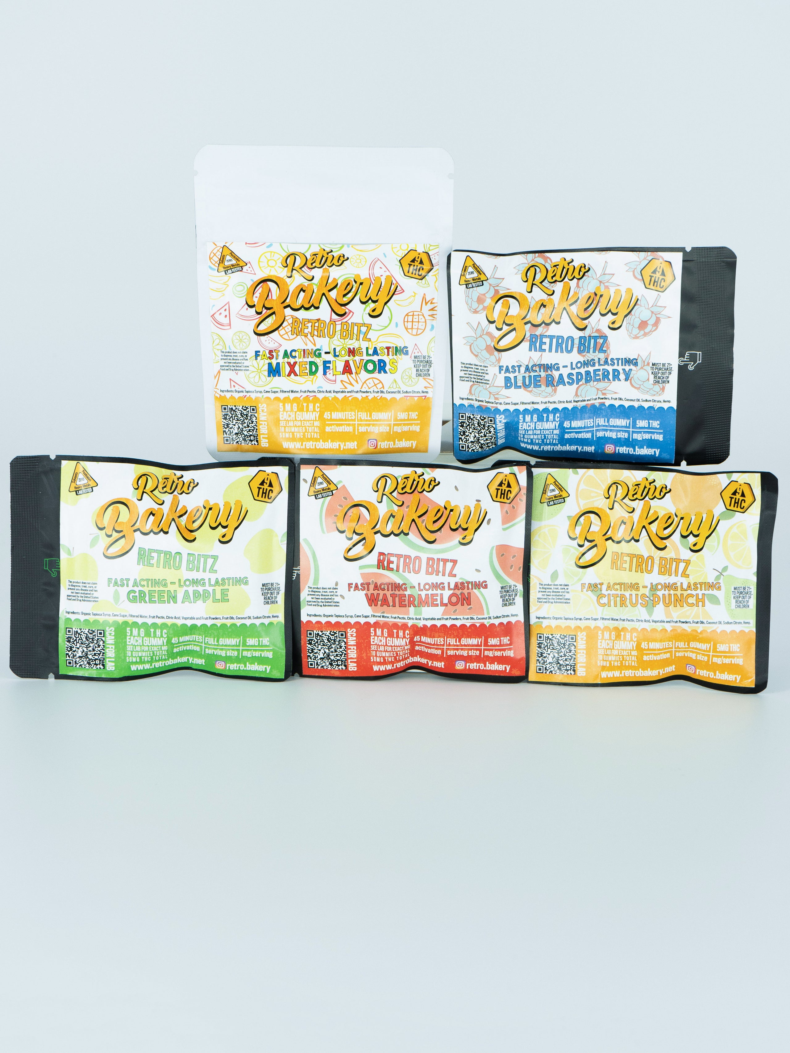 Retro Bakery | Retro Bitz Gummies | 5mg THC | 10ct | Strains of the Earth