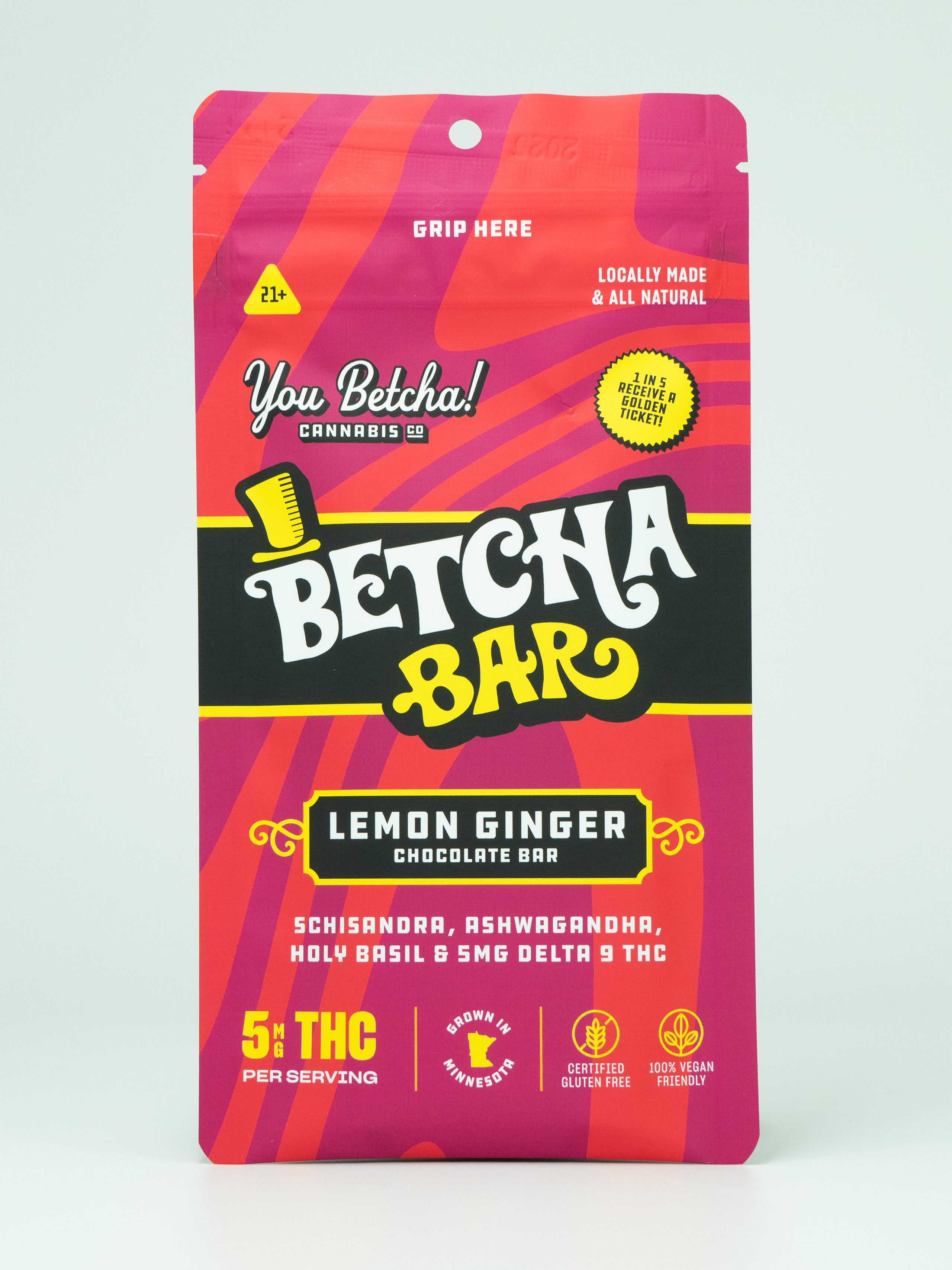 You Betcha! | Lemon Ginger Chocolate Betcha Bar | 50mg THC | Strains of ...