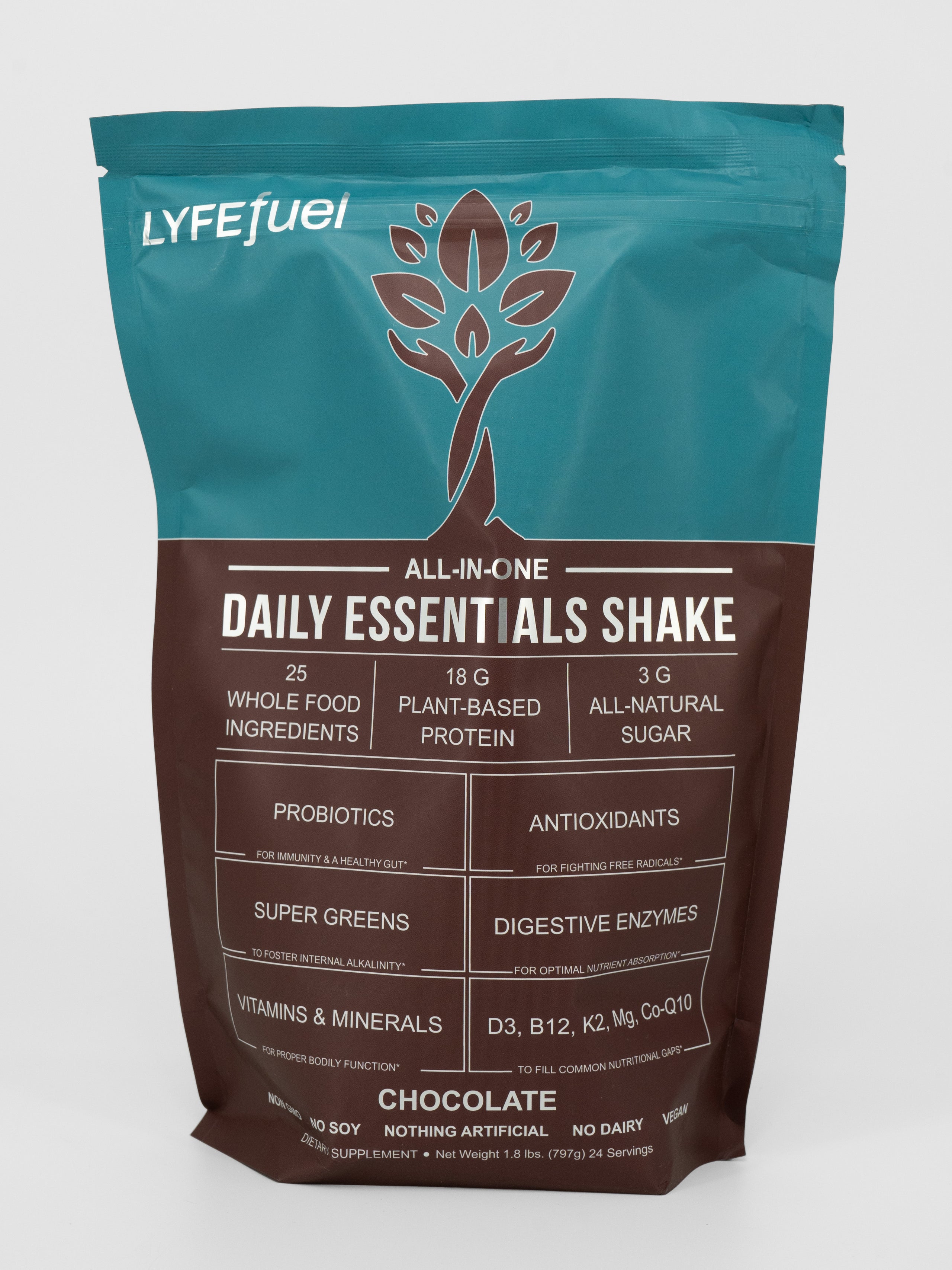 Lyfefuel | Daily Essentials Shake | 24 Servings | Strains of the Earth
