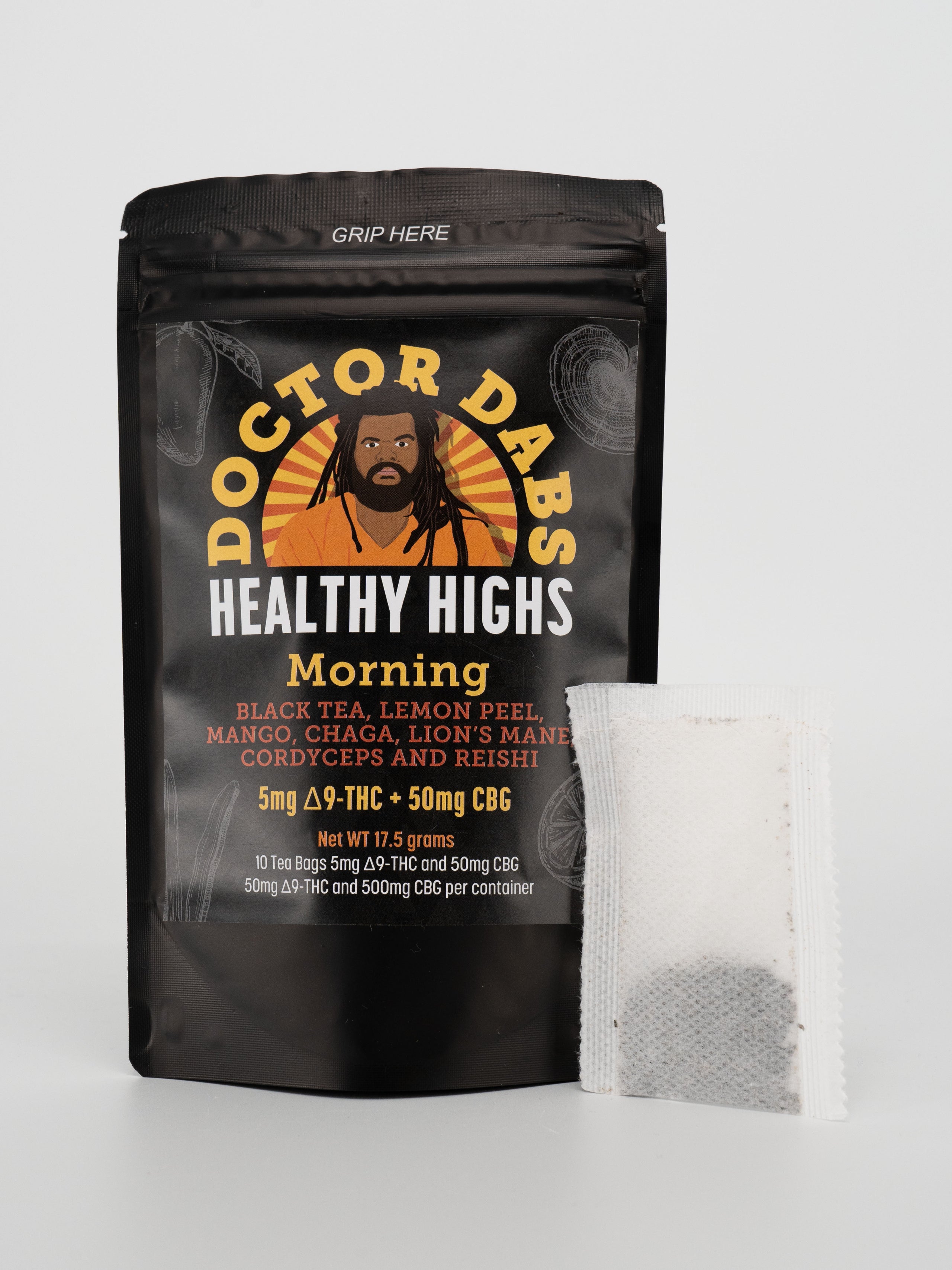 Doctor Dabs | Morning Tea Bags | 5mg THC 50mg CBG | 10ct | Strains of ...