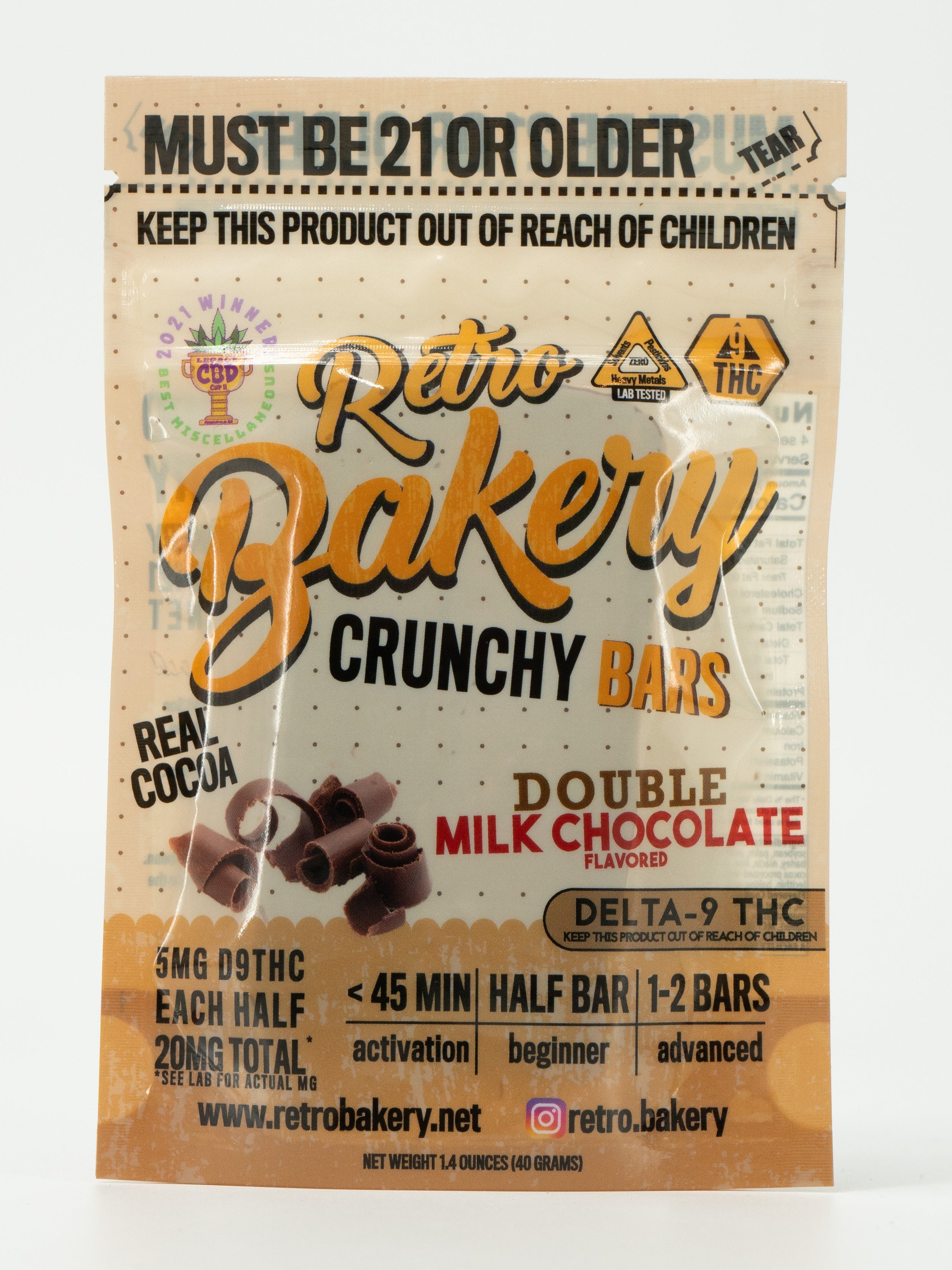 Retro Bakery | Crunchy Bars | 10mg D9 THC | 2ct | Strains of the Earth